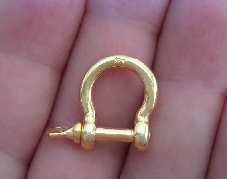 2 Solid Sterling Silver 14K 24K Gold Plated Mini 925 Shackle - Etsy