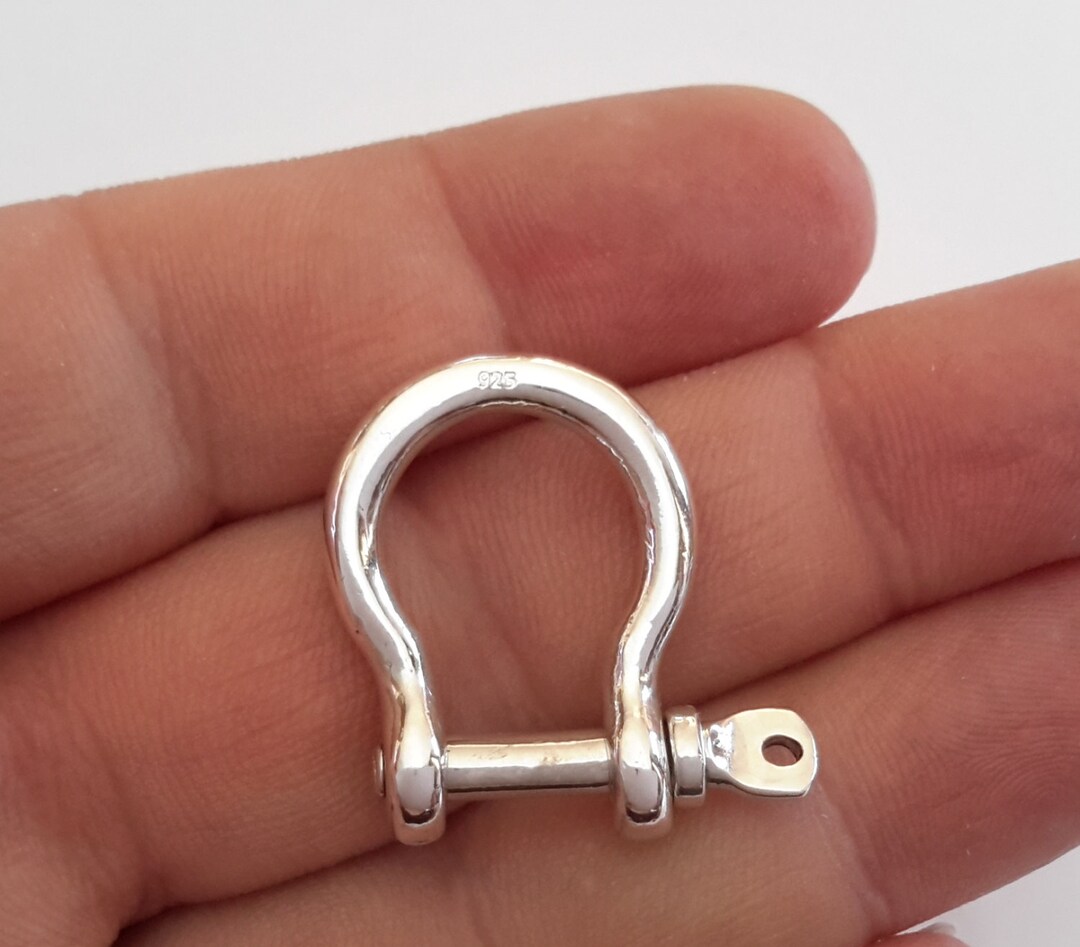 1 Solid Sterling Silver 925 Shackle Bracelet Clasp Key Chain Beads - Etsy