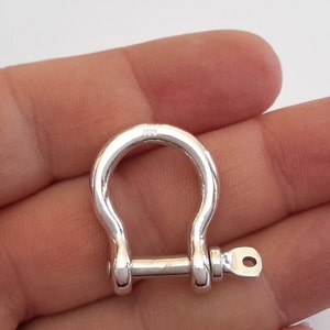 1 Solid Sterling Silver 925 Shackle Bracelet Clasp Key Chain - Etsy
