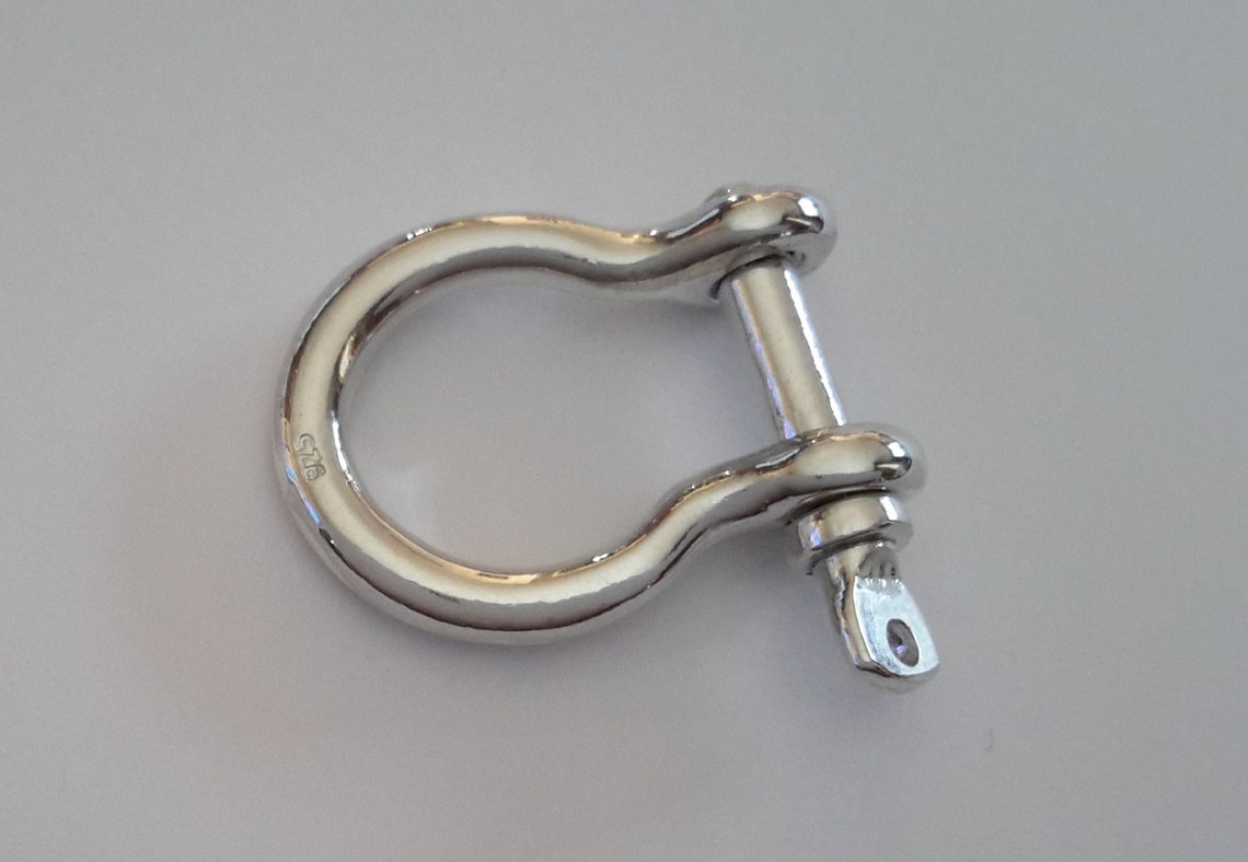 1 Solid Sterling Silver 925 Shackle Bracelet Clasp Key Chain | Etsy