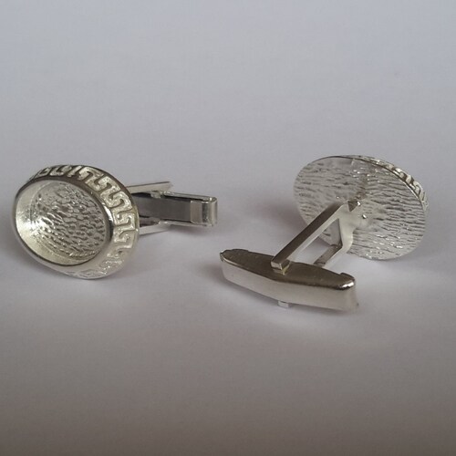 2 Solid Sterling Silver 925 Round Cufflinks Blanks Findings - Etsy