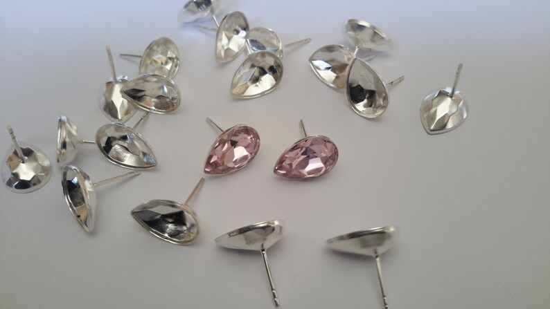 6 Oval Teardrop light Pink Crystal Element Rhinestones Size - Etsy