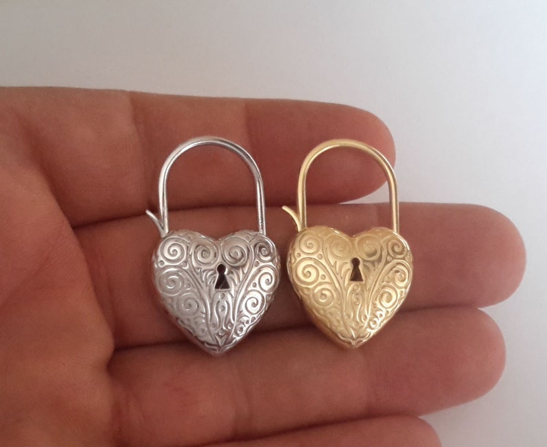 1 Sterling Silver Decorative Padlock Pendant Clasp 925 Silver | Etsy