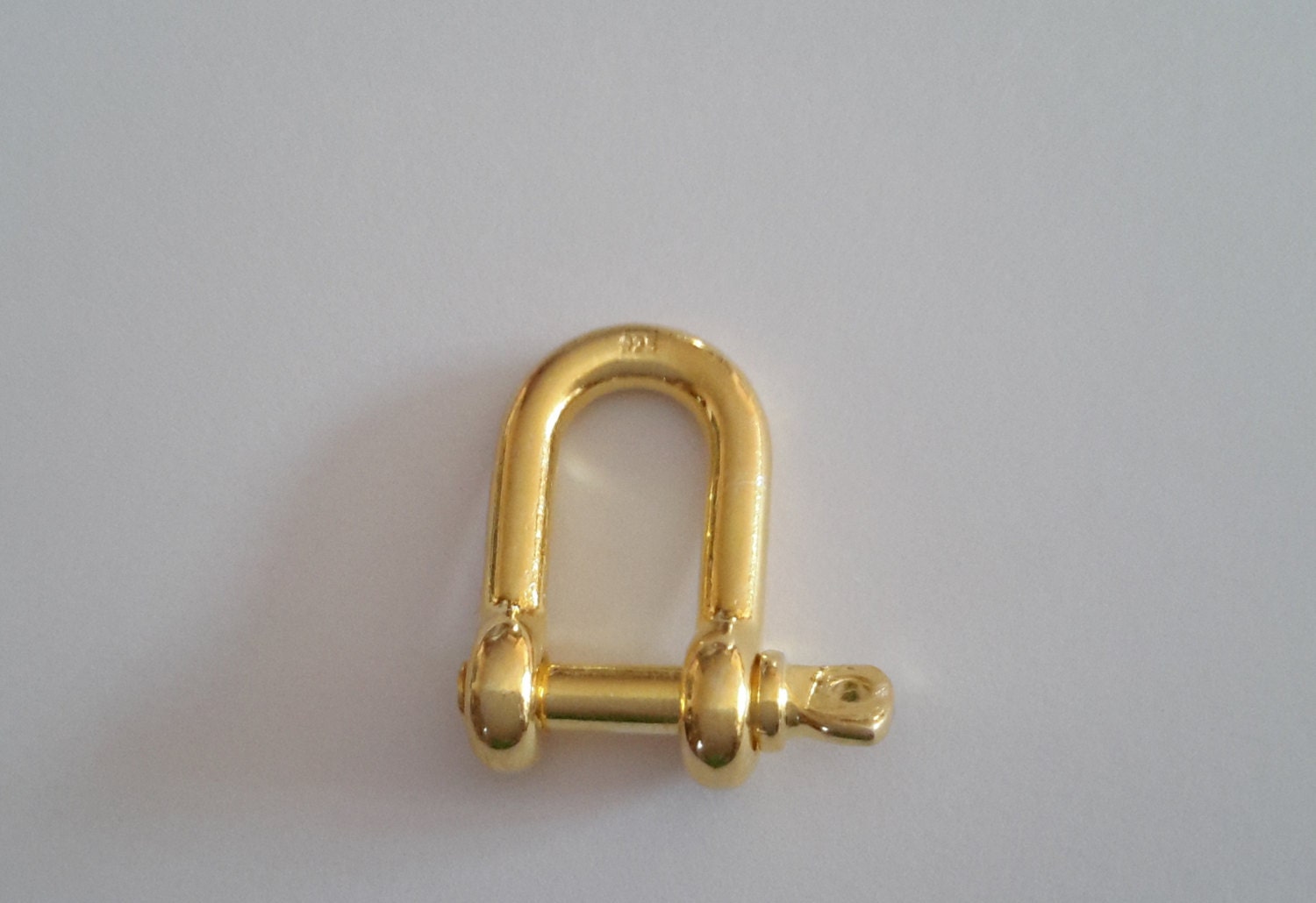 1 Solid Sterling Silver 925 14K 24K Gold Plated Plain Shackle - Etsy