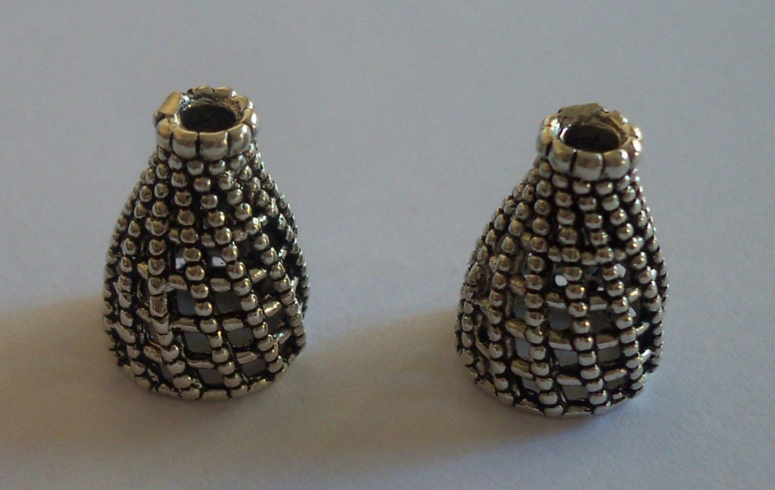 2 Sterling Silver One of Its Kind Large Bali Bead Caps Cone - Etsy
