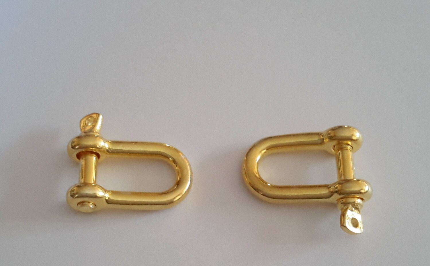 1 Solid Sterling Silver 925 14K 24K Gold Plated Plain Shackle - Etsy