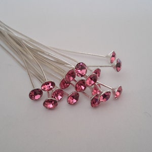 6 Sterling Silver 925 Round Head Pin Headpin 2" (50 Mm) 24ga With CZ ...