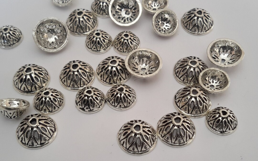 4 Solid Sterling Silver Flower Calyx Bead Caps Size 1, 2 - Etsy