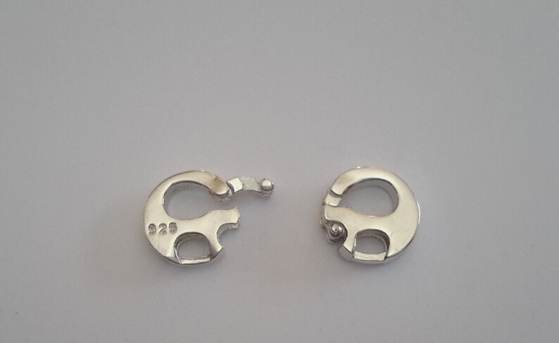 2 Solid Sterling Silver 925 Round Push Down Clasps - Etsy