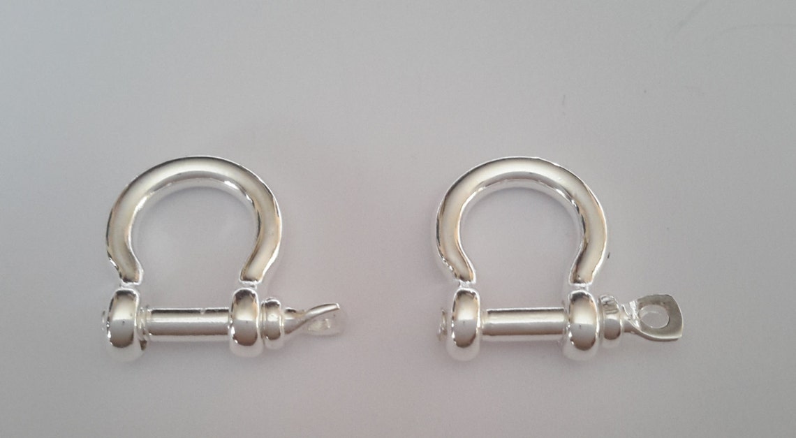 2 Solid Sterling Silver Mini 925 Shackle Bracelet Clasp Key - Etsy