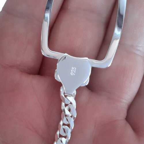 1 Solid Sterling Silver 925 Rectangular Key Ring Key Ring - Etsy