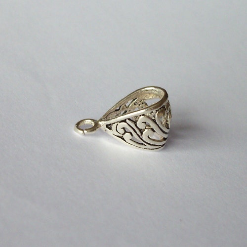 3 Sterling Silver Large Filigree Hanger Slider Bail With Open - Etsy