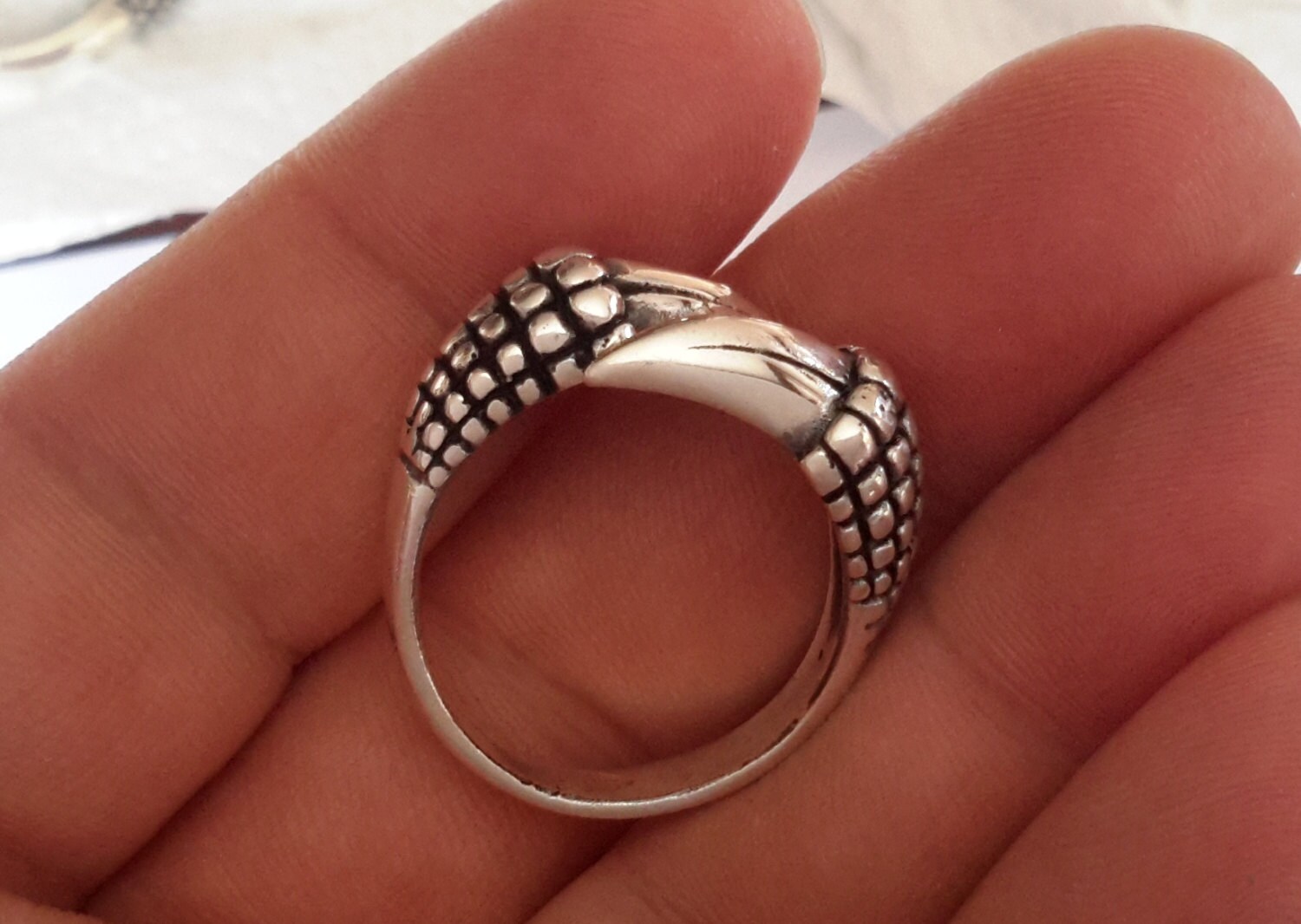 925 Sterling silver Monster Claws Mens Adjustable Biker Ring | Etsy