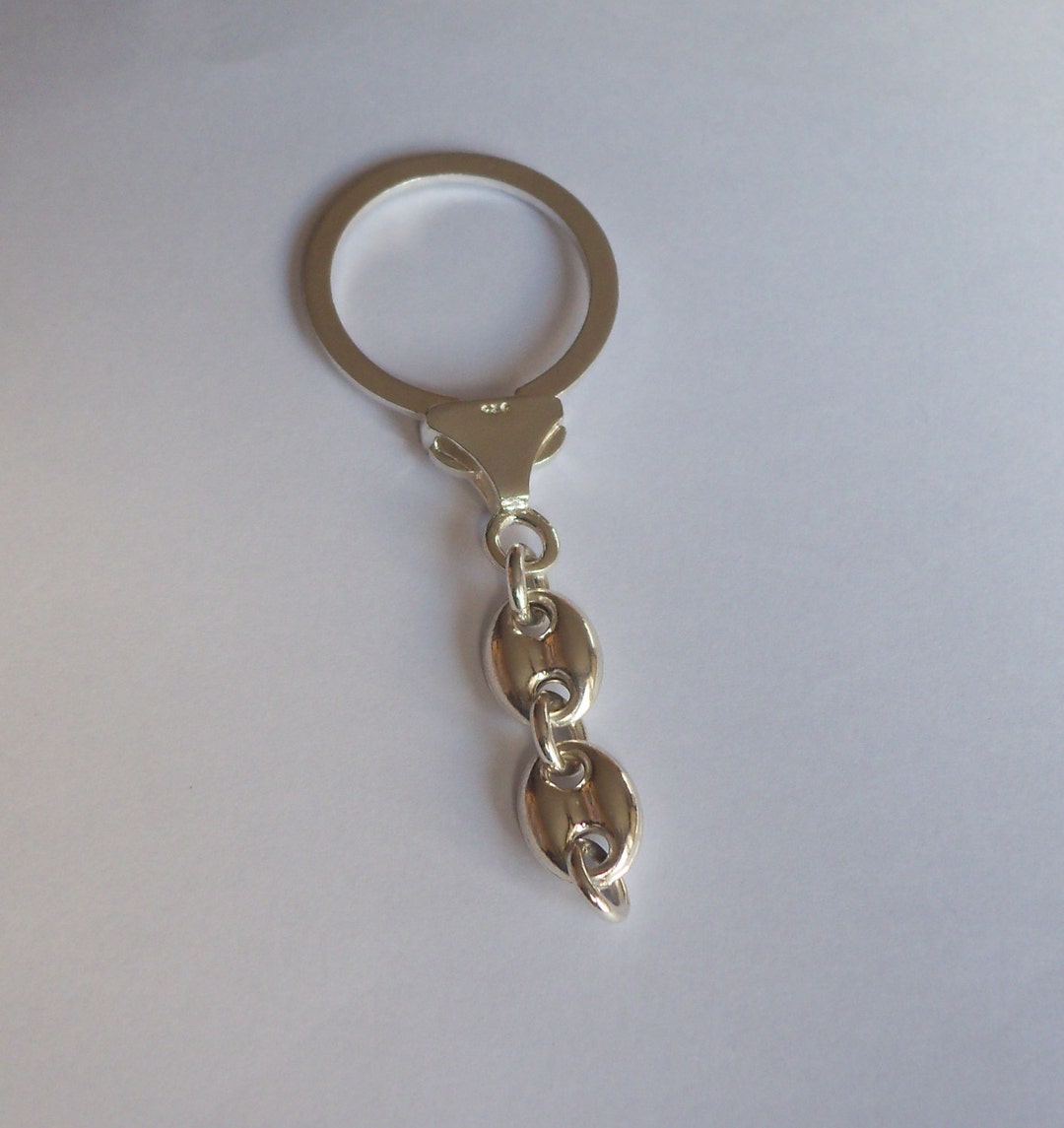 1 Solid Sterling Silver 925 Cute KEY CHAIN Ring Round Connector Set ...
