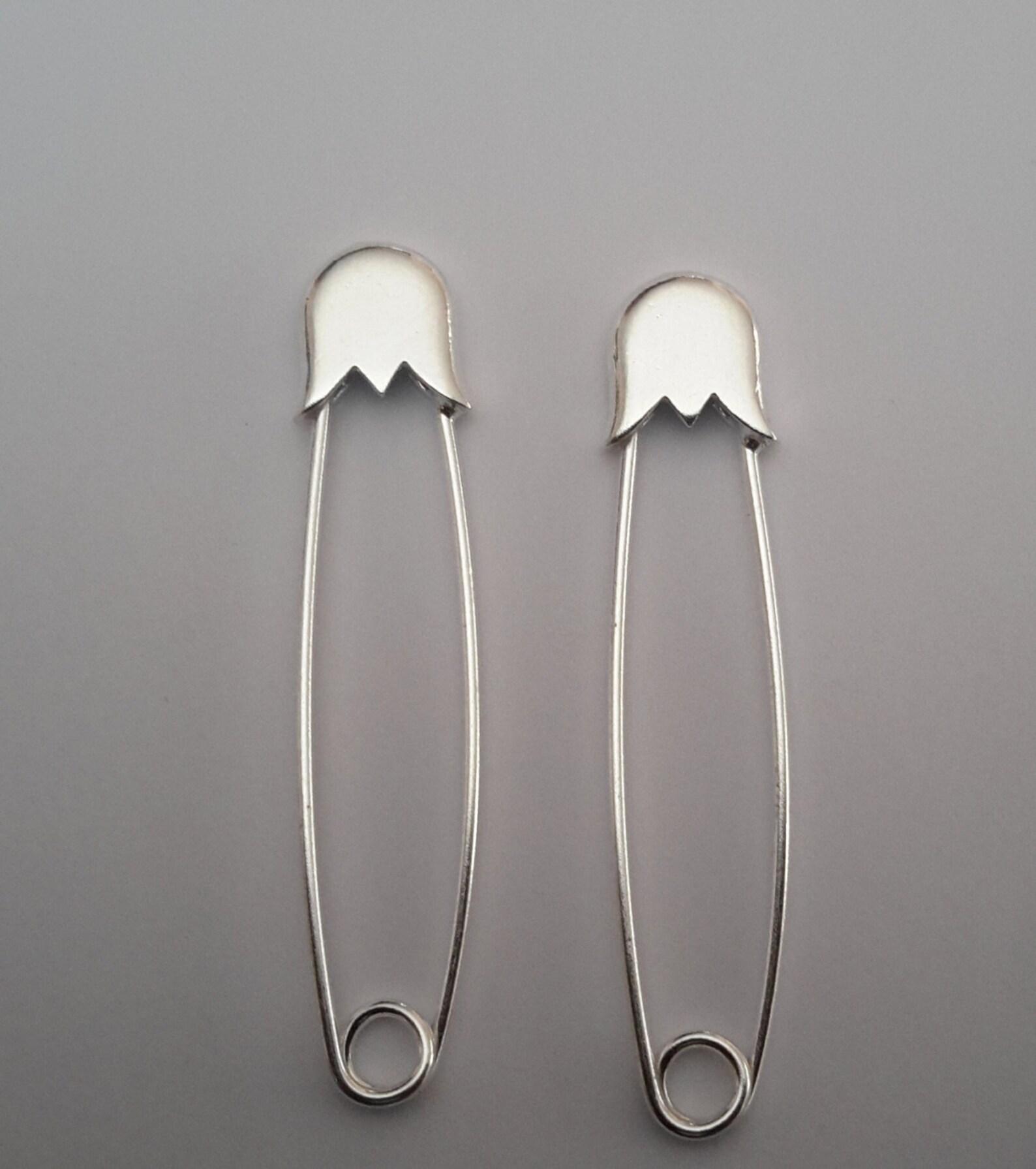 2 Solid Sterling Silver 925 Tulip Safety Pin Nappy Pin Diaper - Etsy