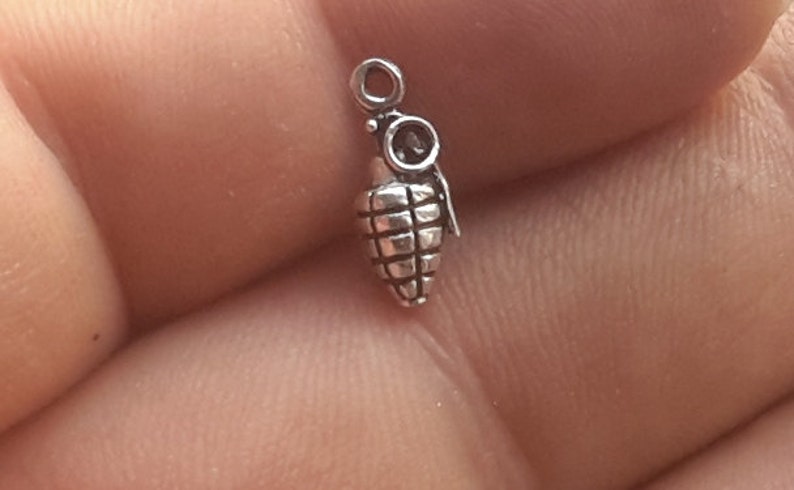 4 Solid 925 Sterling Silver Mini Hand Grenade Pineapple Biker - Etsy