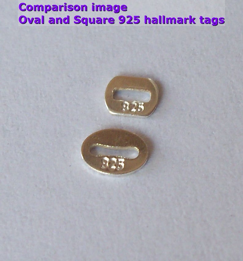 40 Sterling Silver 925 Oval Quality Hallmark Tag Label Beads - Etsy