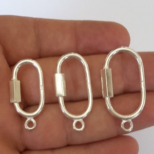 2 Solid Sterling Silver 925 Oval Key Chain Ring Keyring Key Ring Screw ...