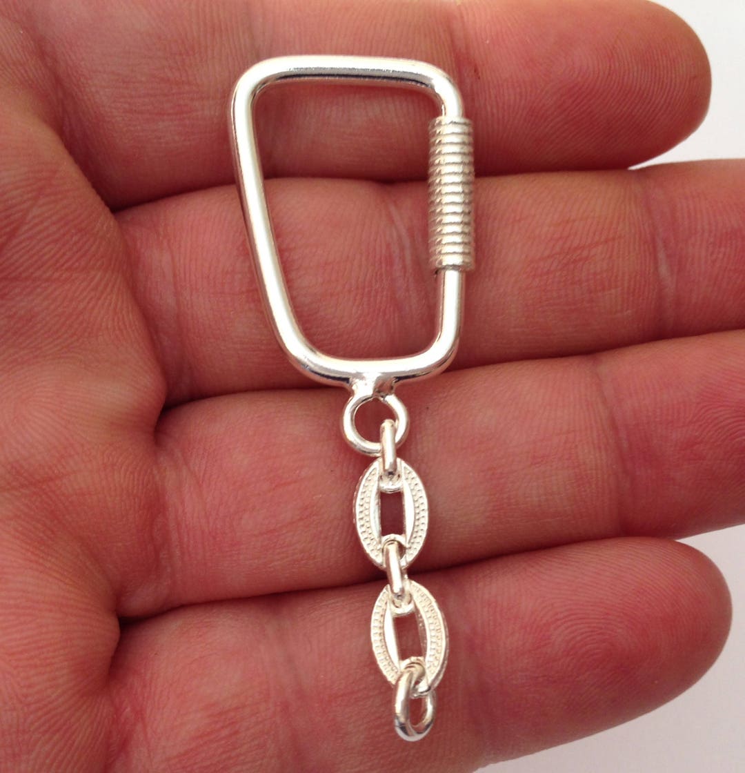 Solid Sterling Silver 925 Key Chain With Special Chain Keyring Key Ring ...