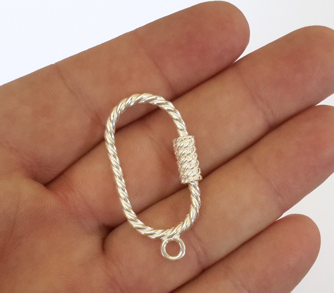 2 Solid Sterling Silver 925 Twisted Wire Oval Key Chain Ring Keyring ...