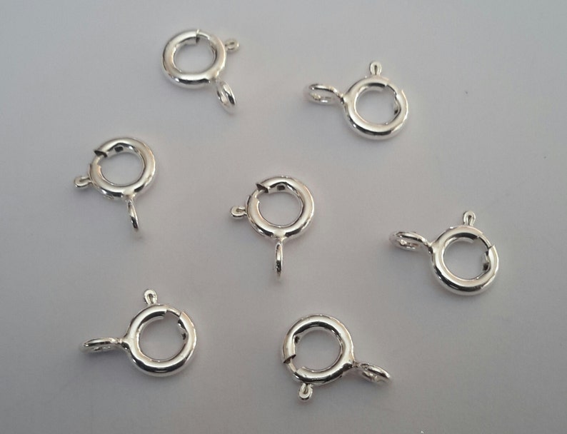 10 Sterling Silver Spring Ring Clasp Connector Bead Bolt Clasp | Etsy