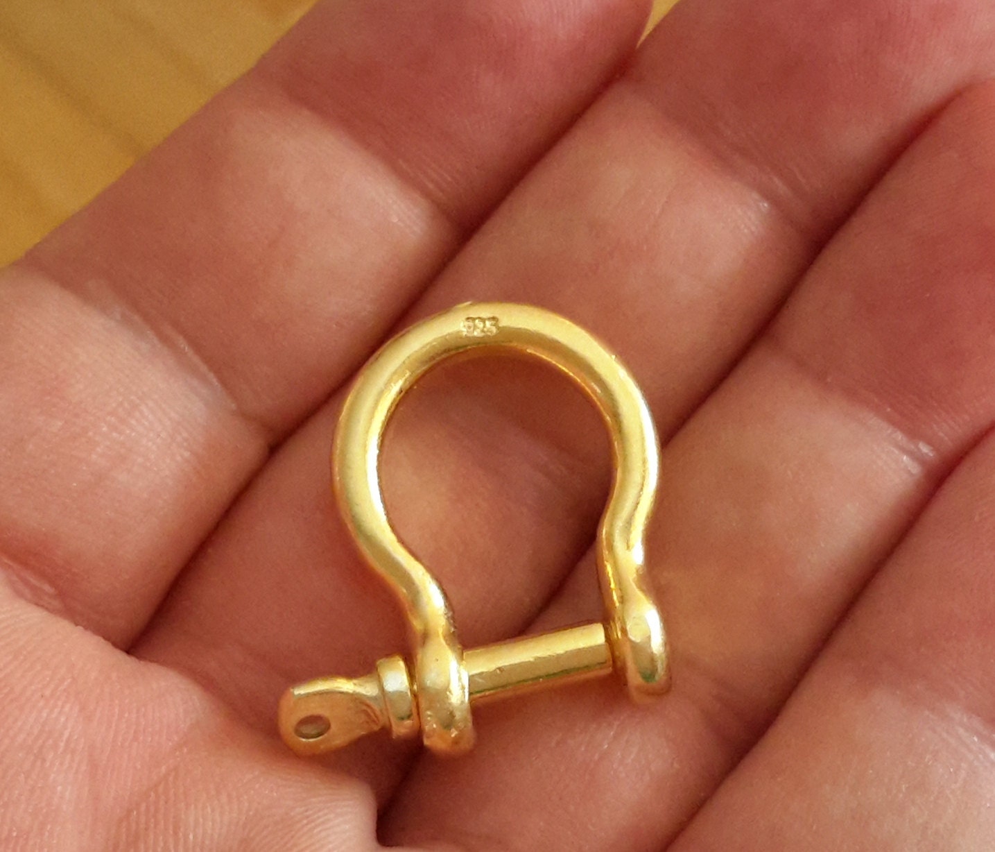 1 Solid Sterling Silver 925 14K 24K Gold Plated Shackle | Etsy