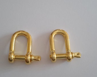 1 Solid Sterling Silver 925 Shackle Bracelet Clasp Key Chain | Etsy