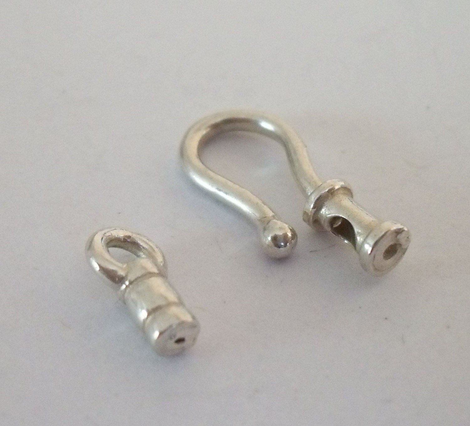 6 Sterling Silver 925 Hook and Eye CRIMP CLASP Sets Bead | Etsy