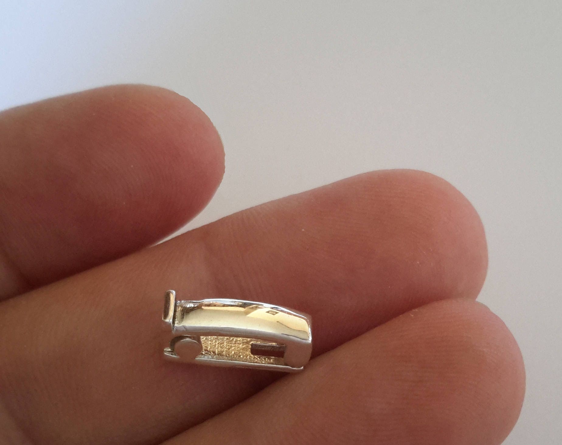 4 Solid Sterling Silver 925 push down clasps size 1 size 2 | Etsy