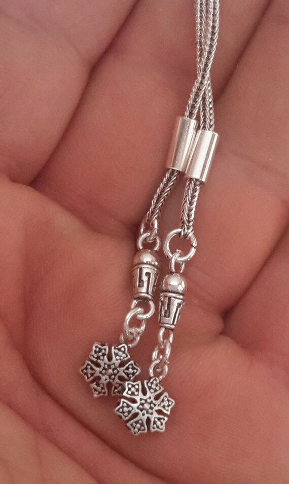 1 Sterling Silver 925 Snow Crystal Dangle Pendant Tassle - Etsy