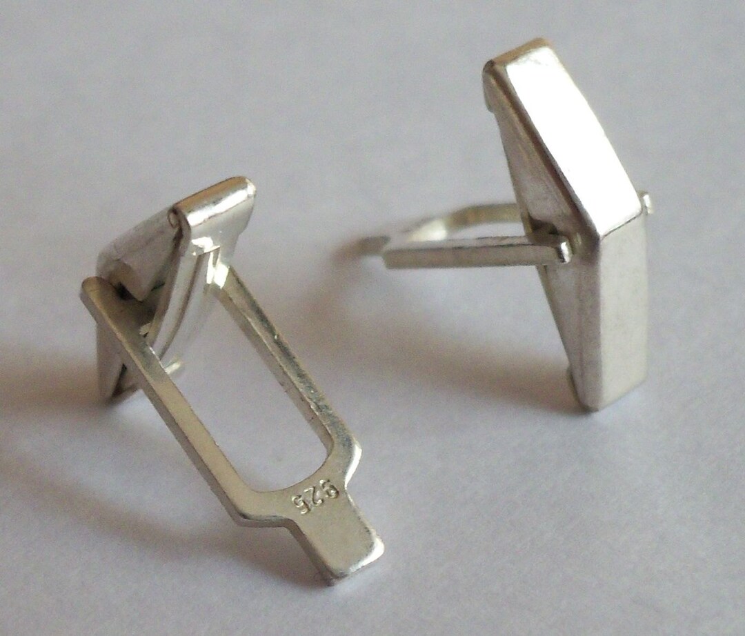 4 Solid Sterling Silver 925 Cufflinks Blank (2 Pairs) Findings FOR ...