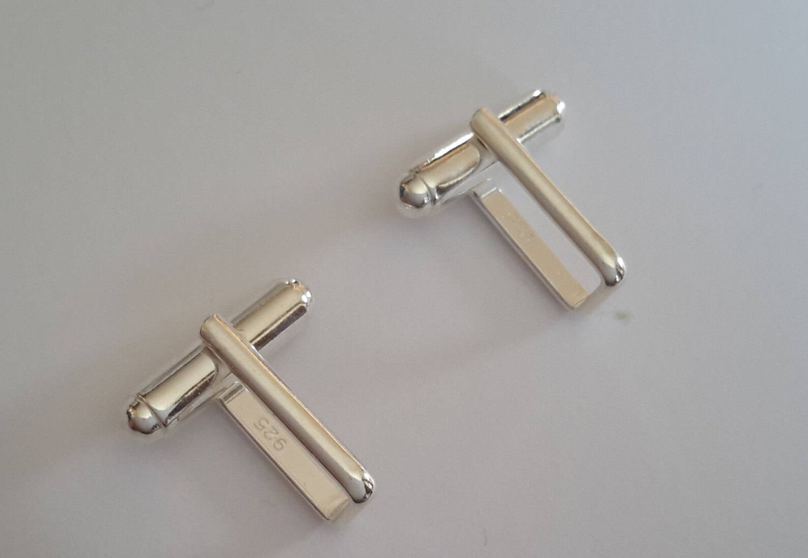 2 Solid Sterling Silver 925 Tube Cufflinks Findings FOR | Etsy