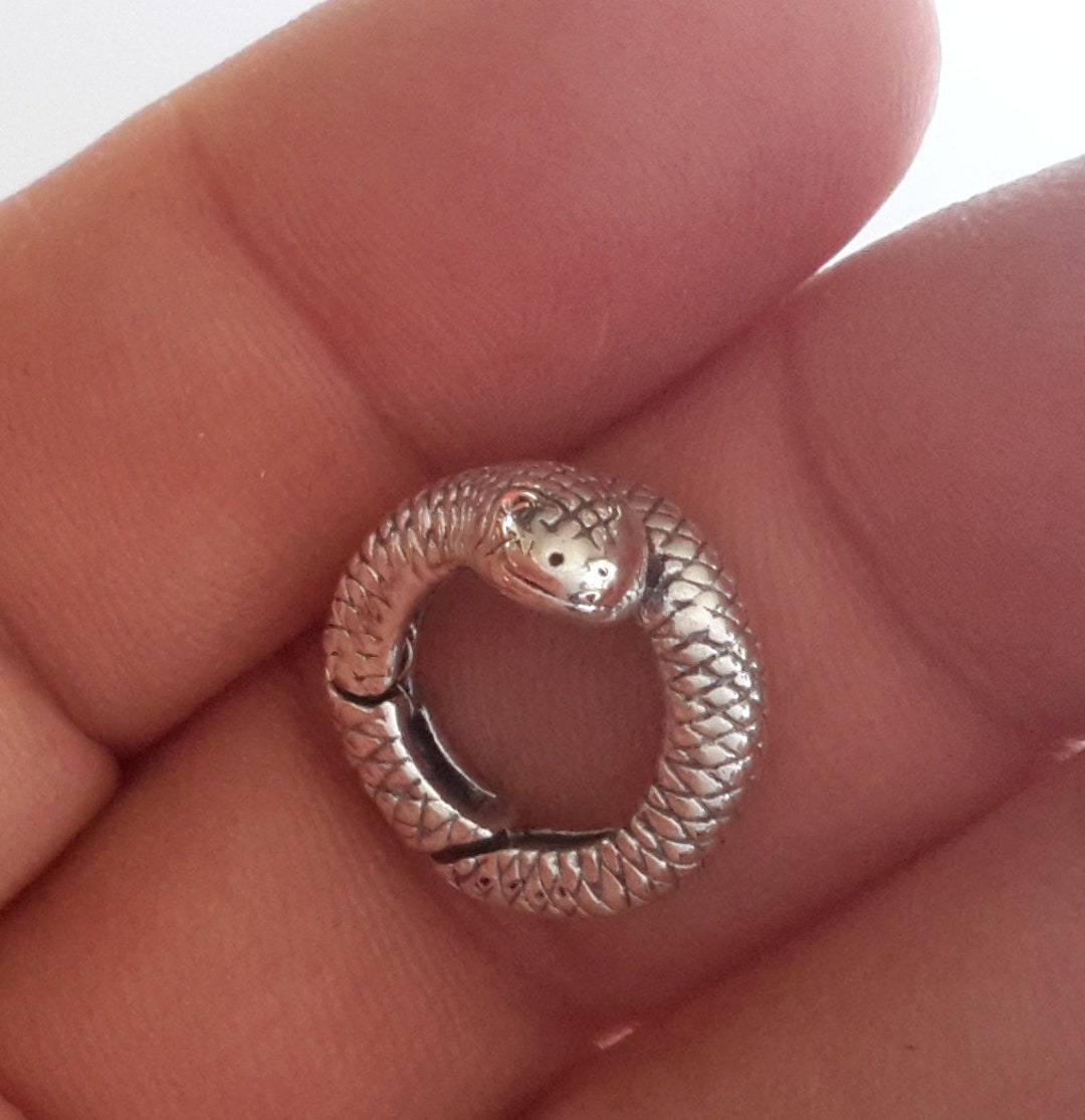 2 Sterling Silver 925 Oxidised Snake Clasp Round Pearl Extender ...