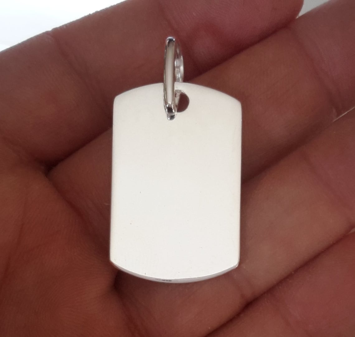 2 Solid Sterling Silver Military Tags Army Tags Dog Tags - Etsy Israel