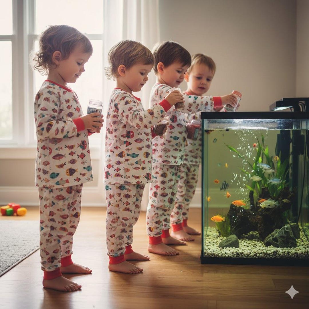 Sailor Colorful Fishes Kids Pajamas, Raglan Pajamas Set for Family ...