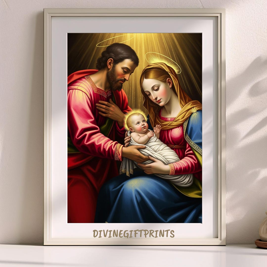Sacred Nativity Art, Holy Family Digital Print, Classic Christian Wall ...