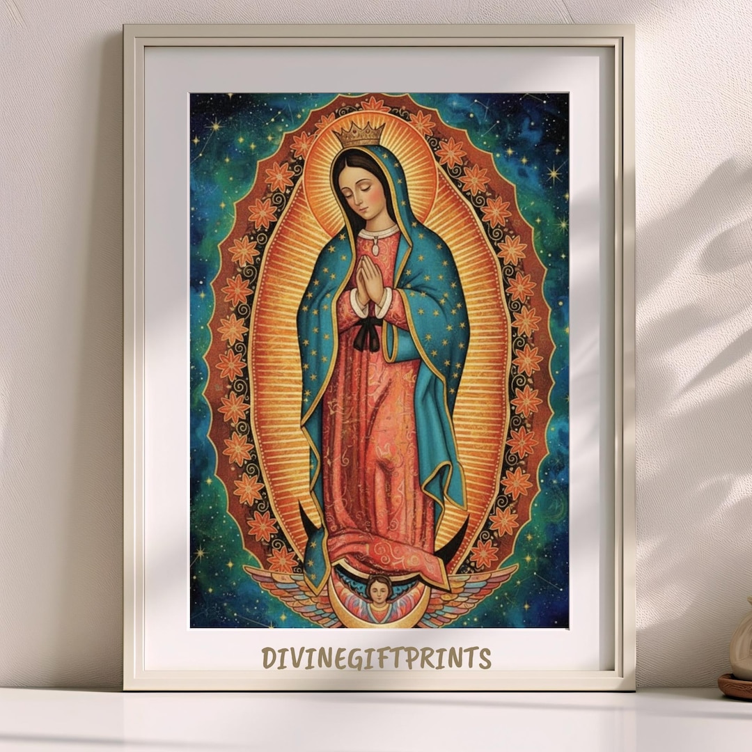 Our Lady of Guadalupe Art, Virgin Mary Mexican Decor, Catholic ...