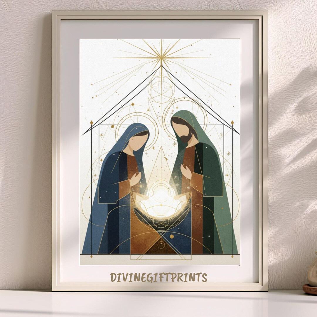 Sacred Nativity Art, Holy Family Digital Print, Classic Christian Wall ...
