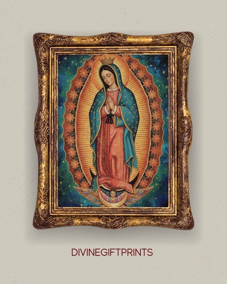 Our Lady of Guadalupe Art, Virgin Mary Mexican Decor, Catholic ...