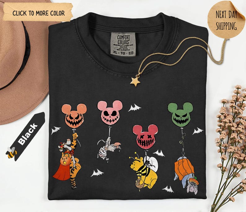 Disney Winnie the Pooh Halloween Mickey Balloon Shirt, Pooh Tigger ...