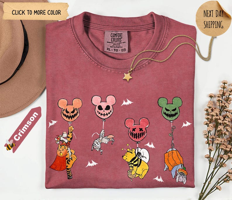 Disney Winnie the Pooh Halloween Mickey Balloon Shirt, Pooh Tigger ...