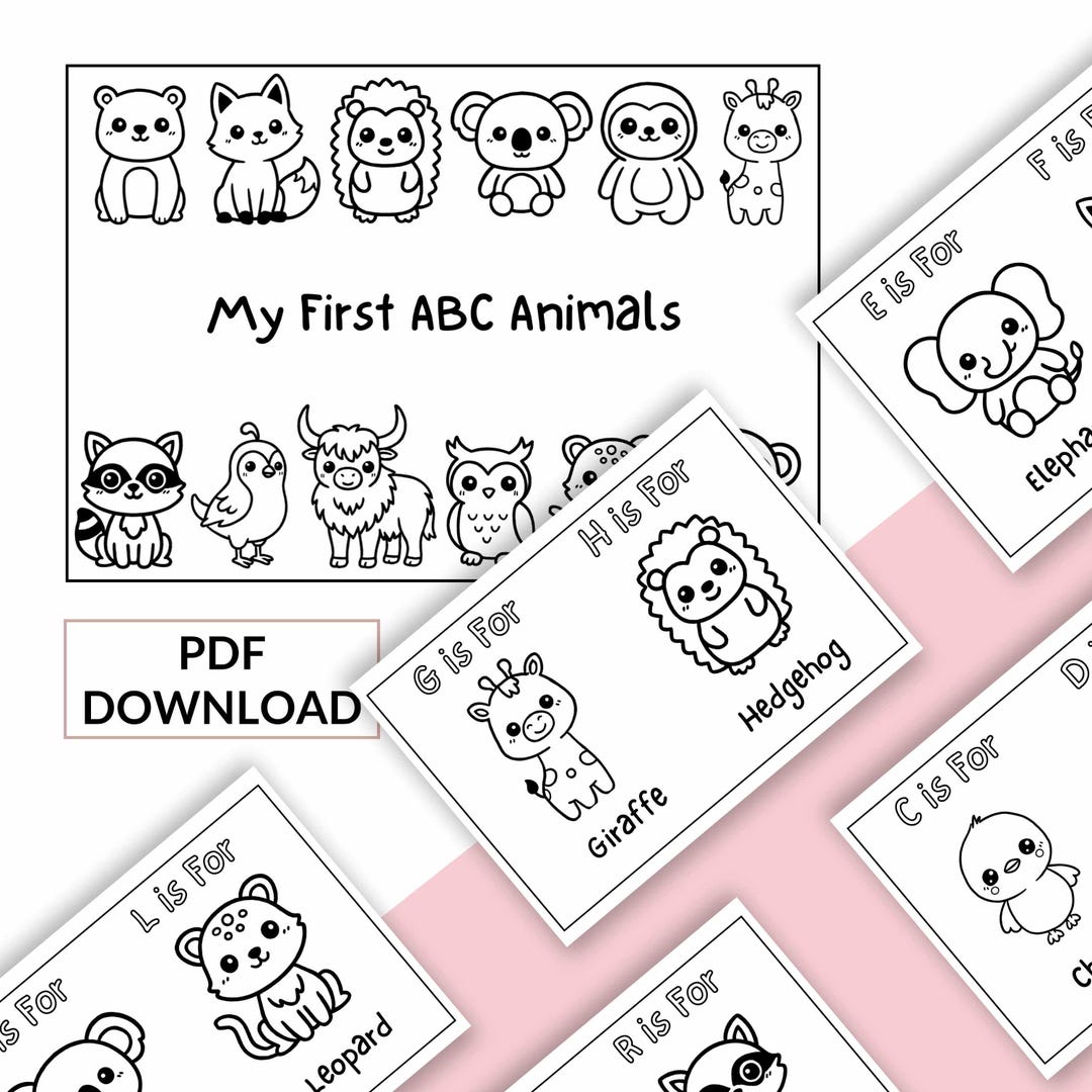 ABC Animal Coloring Pages - Preschool Printable Activity (digital ...