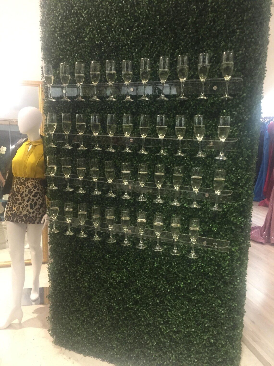 Champagne Glass Holder Wall Mounted Shelves. Clear Thick | Etsy