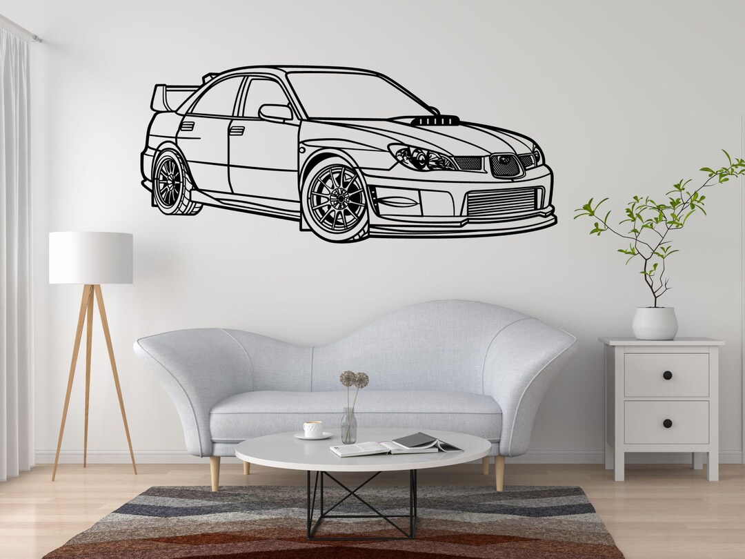 Subaru STI GD Blobeye Metal Wall Art: JDM Rally Car Garage Decor - Etsy