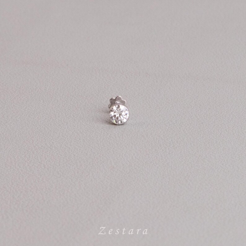 14K Gold Invisible Set Diamond Stud Earrings | Dainty Gold Studs | Lab ...