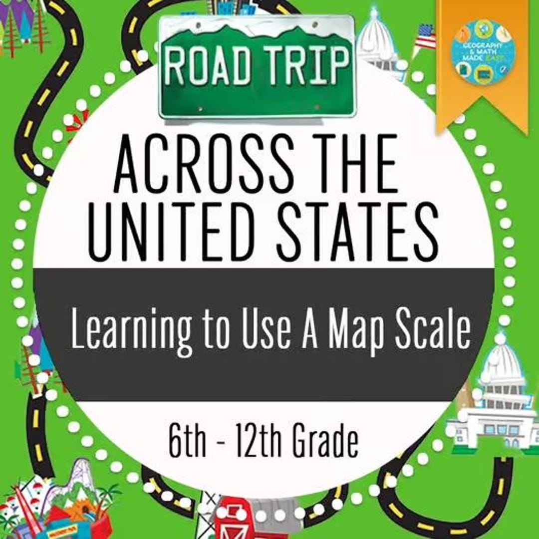 United States Road Trip: Learn Map Scale, Geography, Math Activity (6th ...