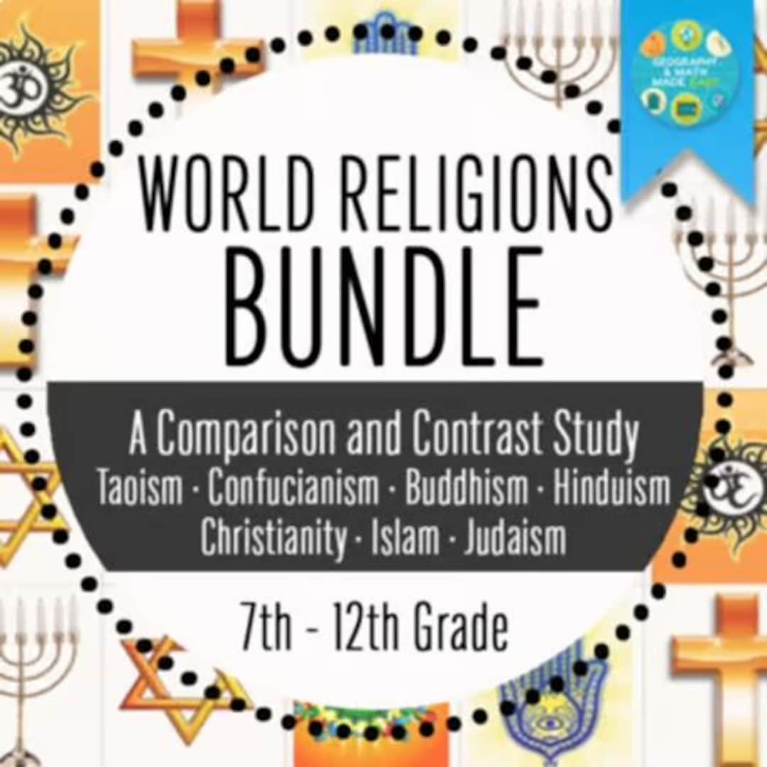 World Religions Bundle | Monotheistic, Polytheistic Comparison Study ...