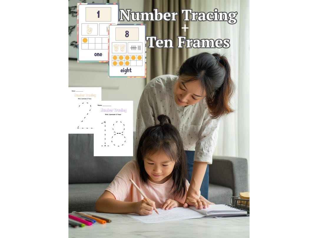 Numbers Tracing Worksheets 0-20 With Ten Frames: Preschool Math PDF - Etsy