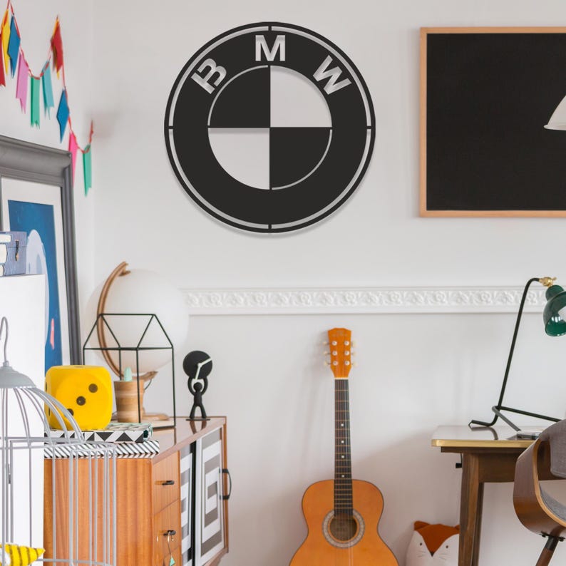 Metal LED BMW Logo Sign, BMW Amblem Gift for Him, Mancave Garage Decor ...