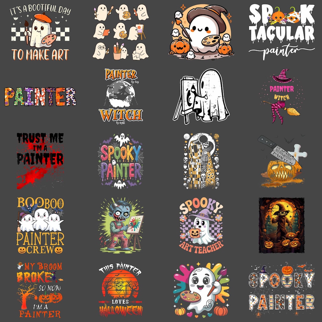 It’s a Bootiful Day to Make Art PNG, Funny Ghost Painter Halloween ...
